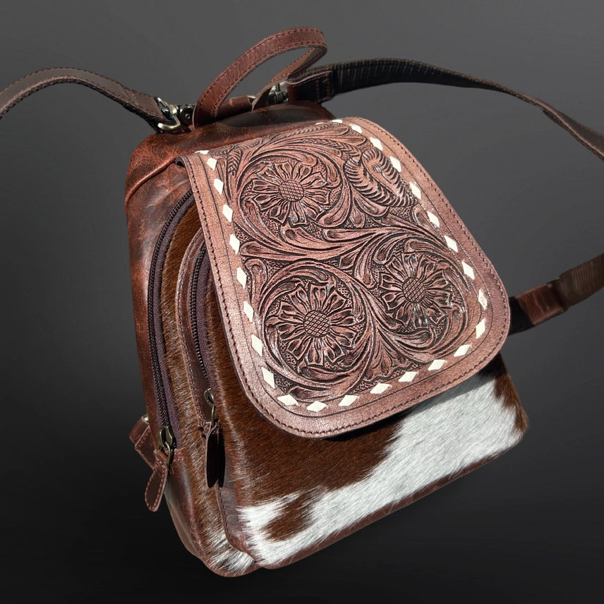 Western Tooled Leather Cowhide Backpack – BELLISSIMA HANDBAGS