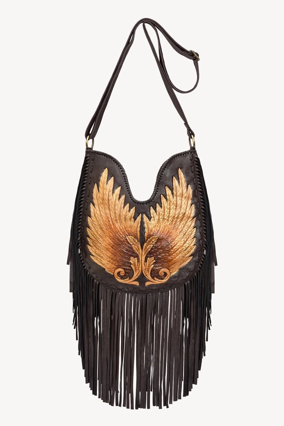 Fly So High Shoulder Bag Dark Choc/Gold – BELLISSIMA HANDBAGS