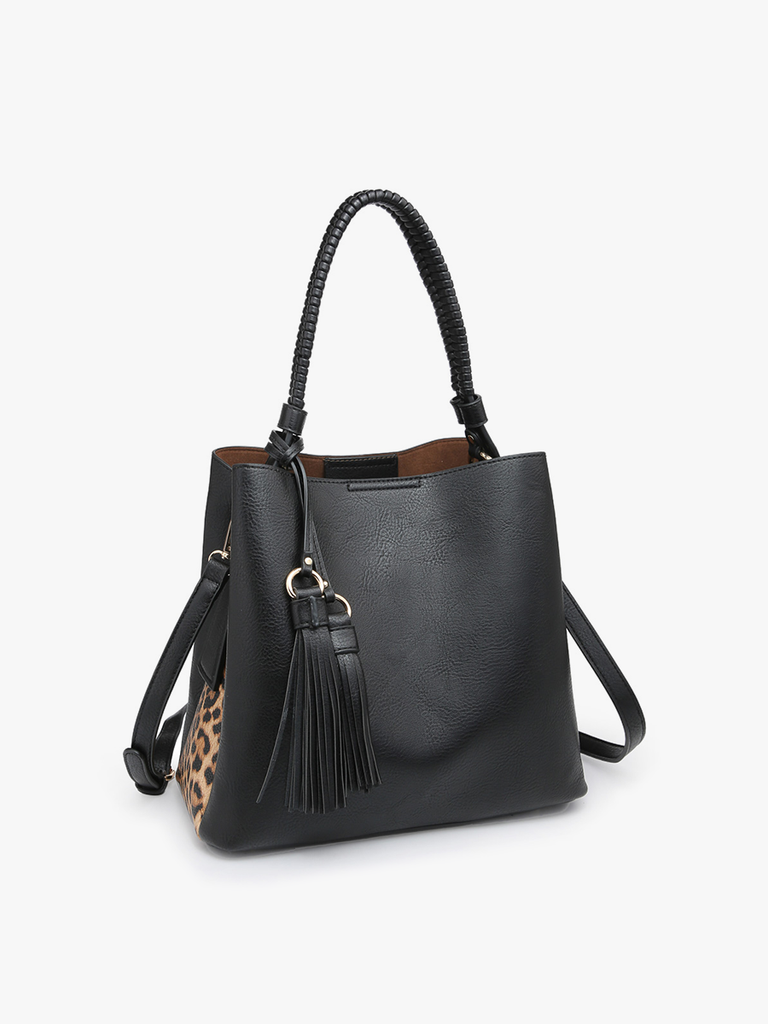 Jen & Co Olivia Hobo with Braided Strap-Contrast Hobo Handbag (M1895 ...